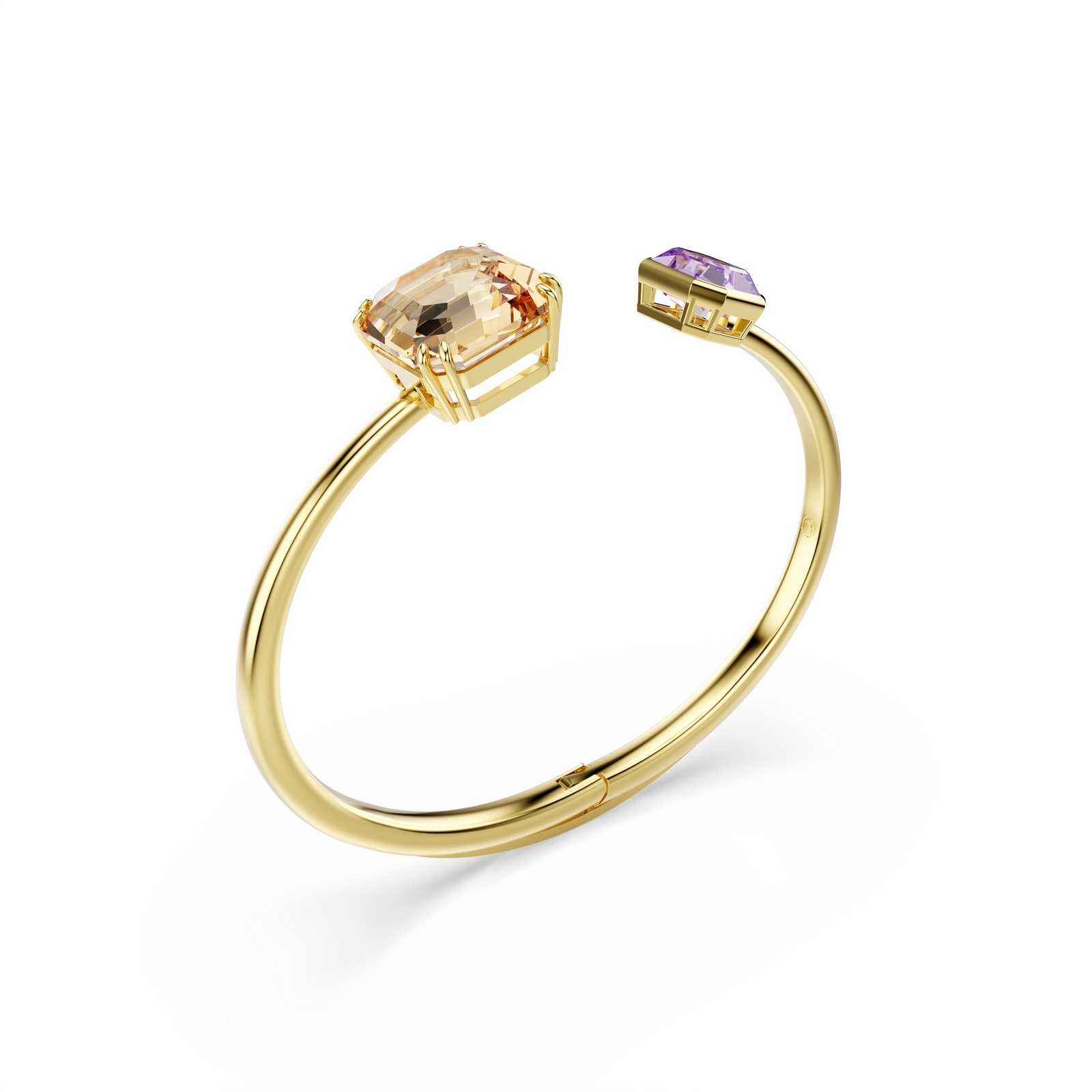 Millenia bangle, Octagon cut, Multicolored, Gold-tone plated - Crystal Swan