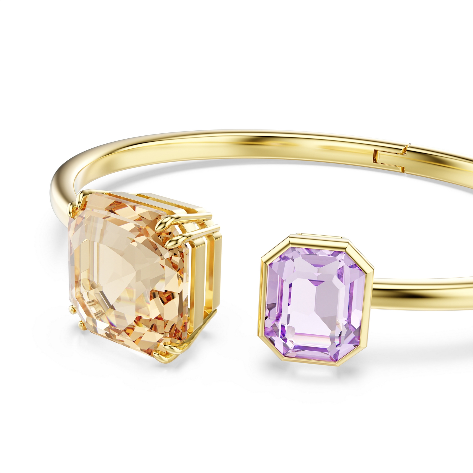 Millenia bangle, Octagon cut, Multicolored, Gold-tone plated - Crystal Swan